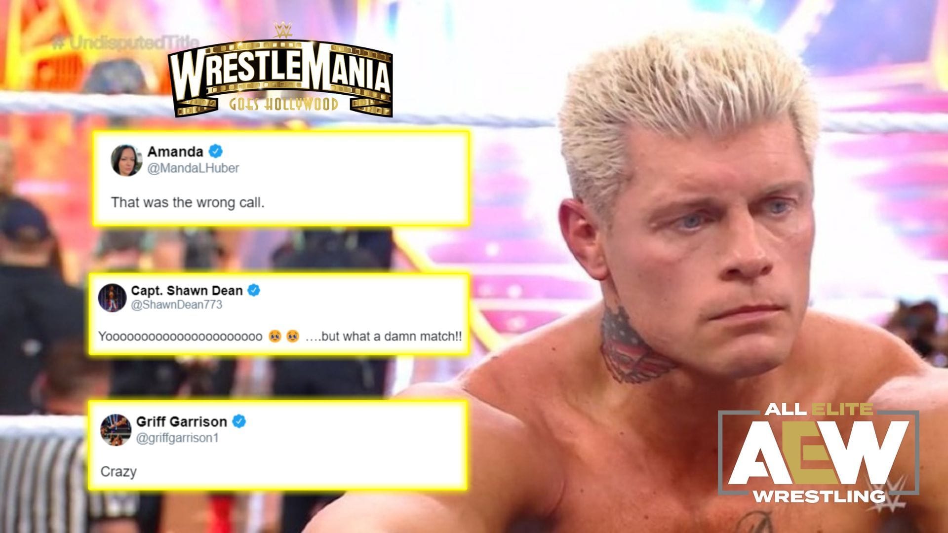 "That was the wrong call", "Wtf" – AEW stars react to Cody Rhodes ...