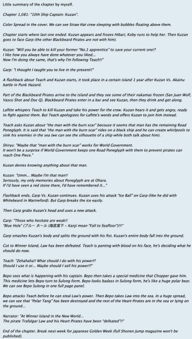 One Piece Chapter 1081 (Full summary): Law's defeat comes with a silver ...