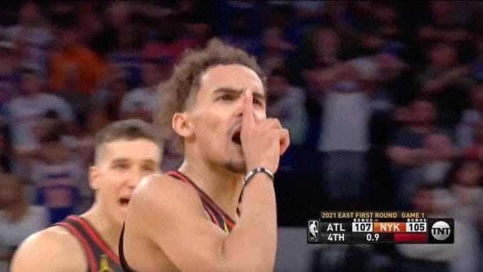 "OWNS THE LEPRECHAUNS" - Hawks fans are going nuts as Trae Young hits a ...