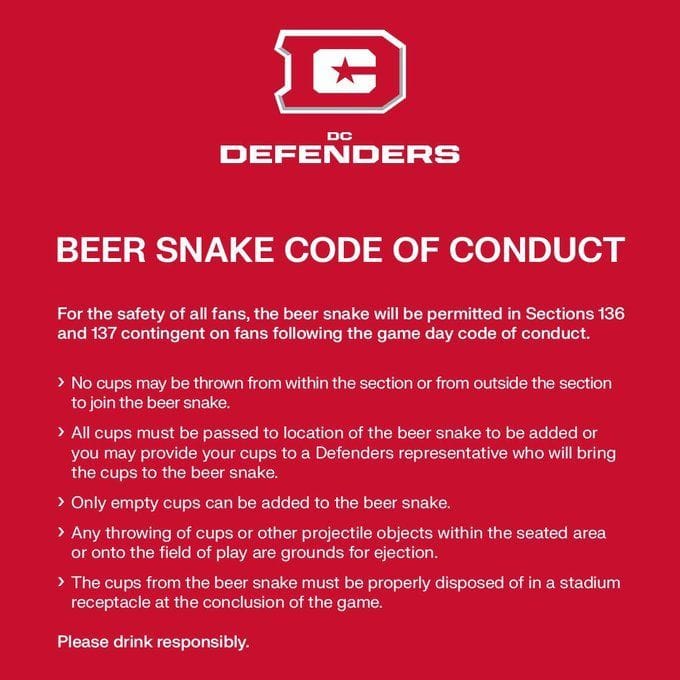 DC Defenders XFL Stadium: How long was beer snake at Audi Field? All ...