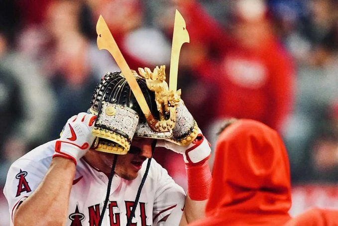 MLB fans react to Los Angeles Angels new-look home run samurai helmet ...