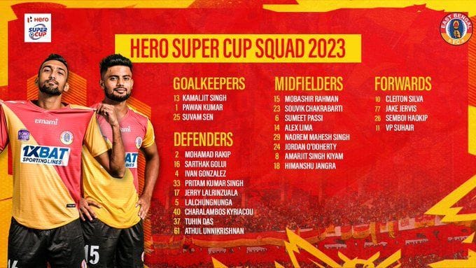 East Bengal FC announce 24-member squad for Super Cup 2023; Athul Unnikrishnan included