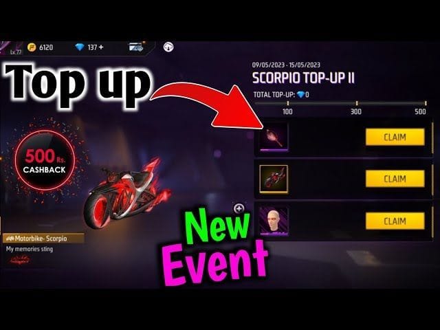Free Fire MAX Scorpio Top-Up 3 leaked: Start date, servers, rewards ...