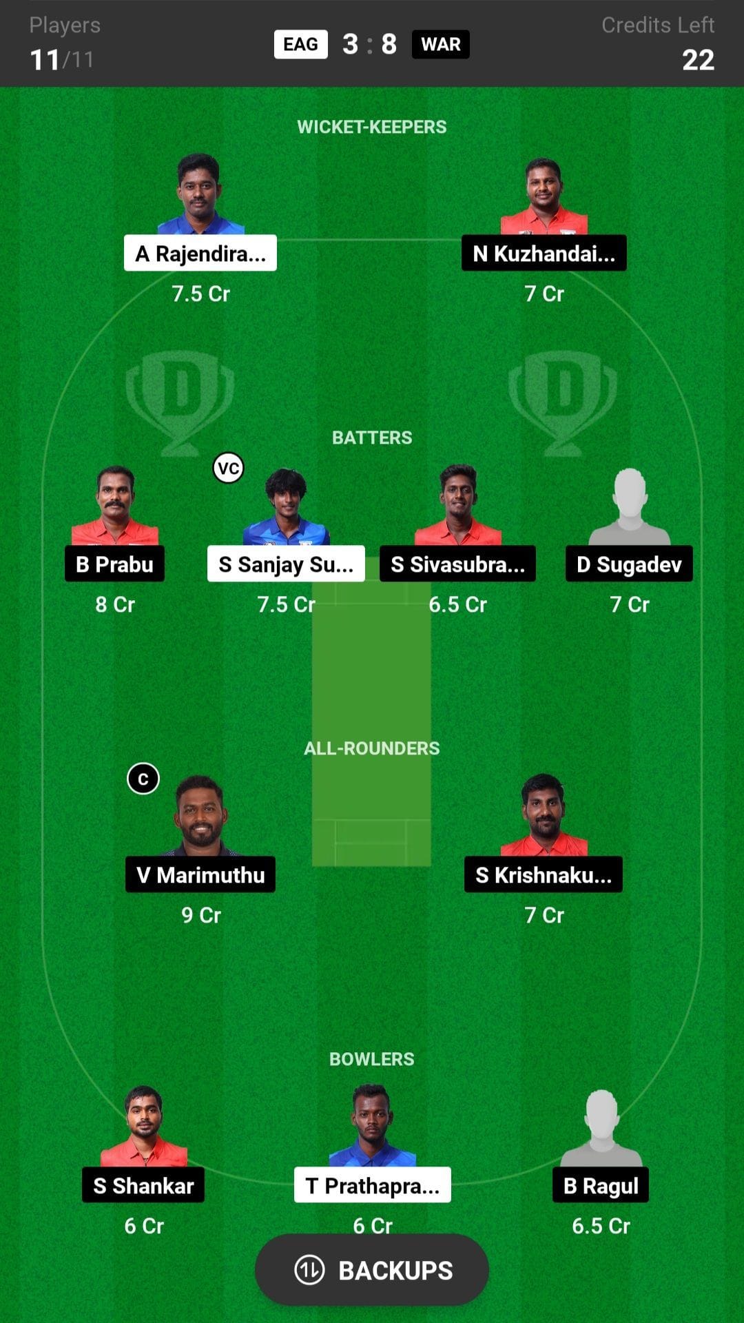 EAG vs WAR Dream11 Prediction: Fantasy Cricket Tips, Today's Playing 11 ...