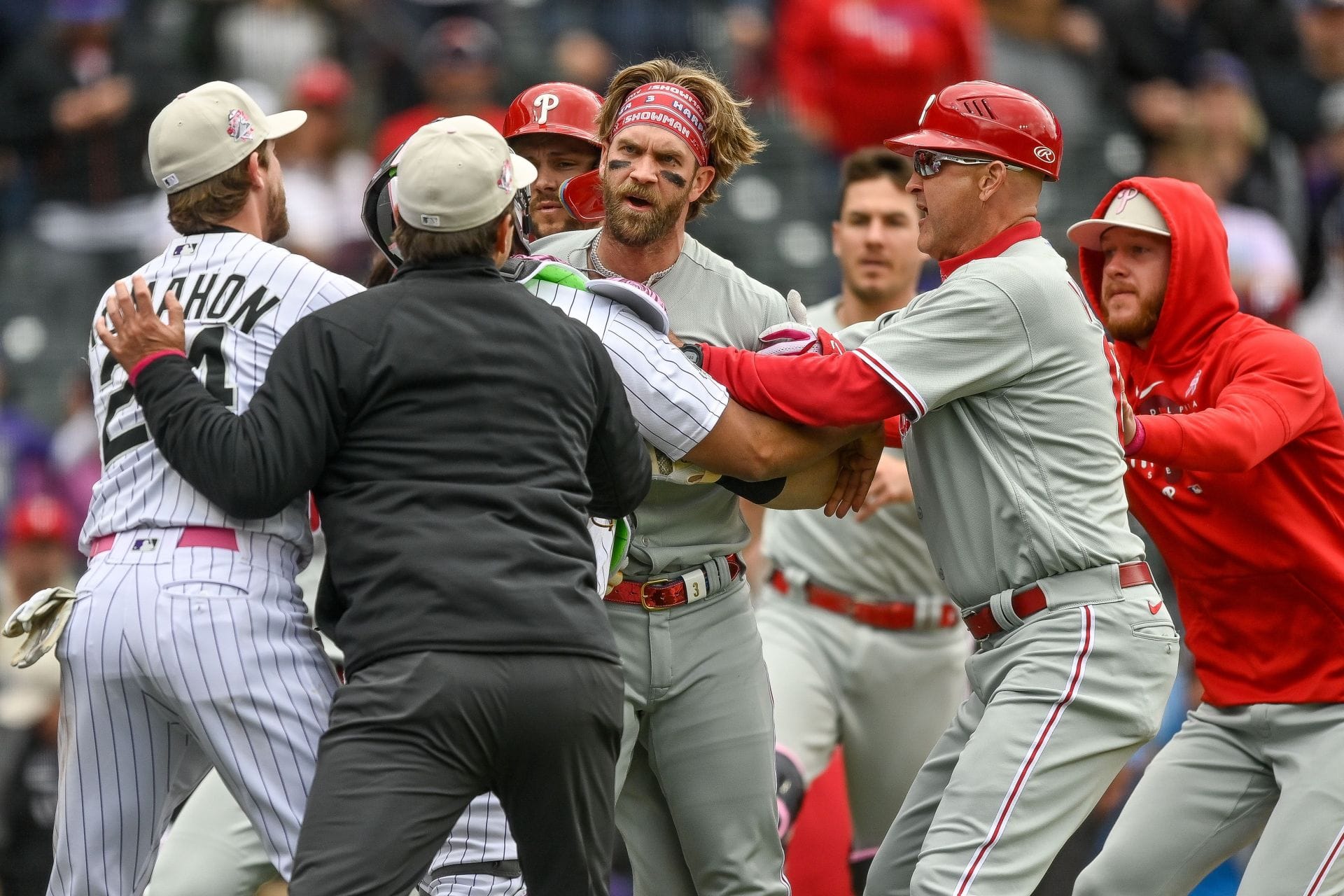 Bryce Harper minces no words during bench-clearing brawl: "You're a ...