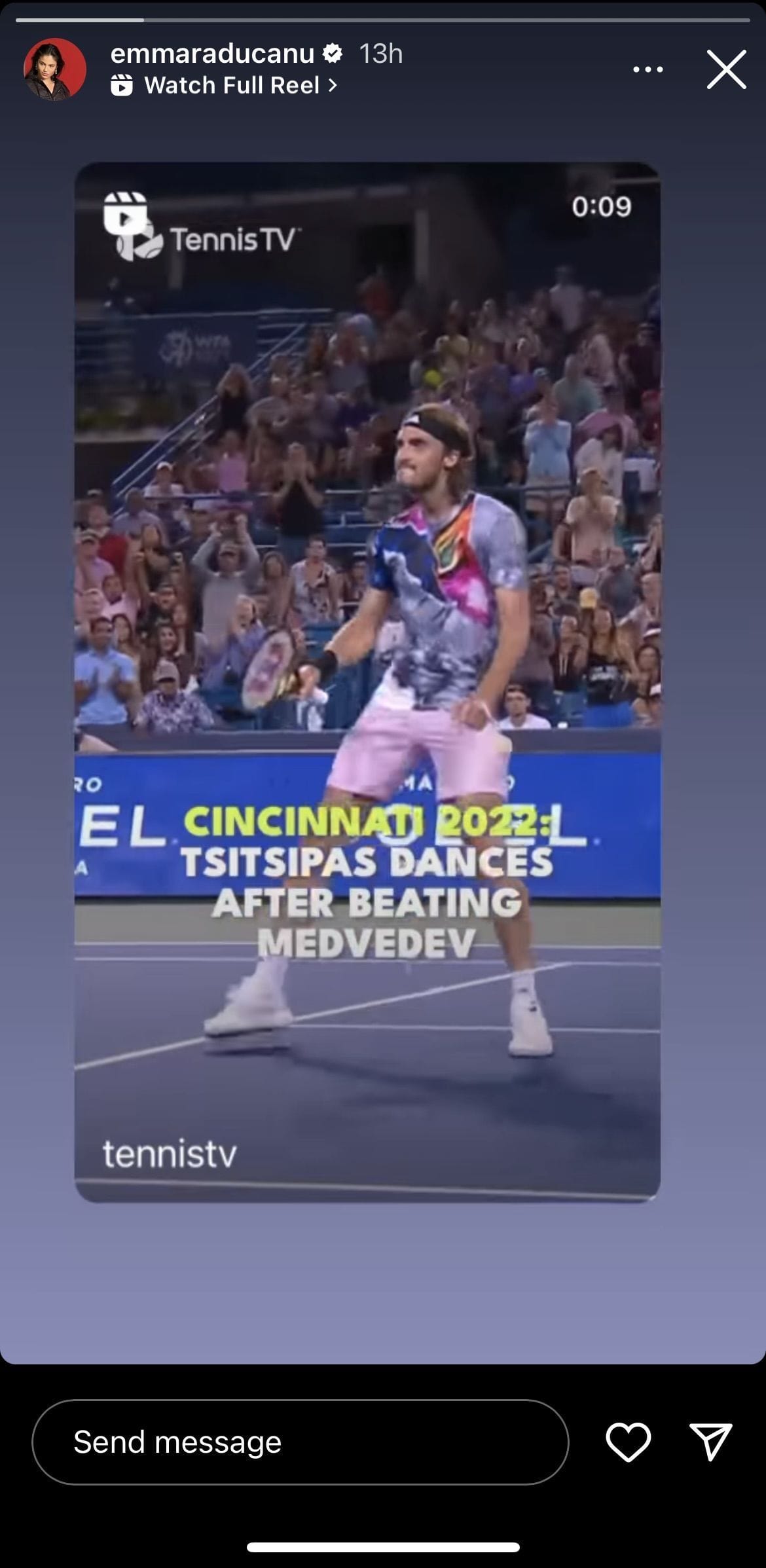 Emma Raducanu reacts to Daniil Medvedev's post-victory revenge dance ...