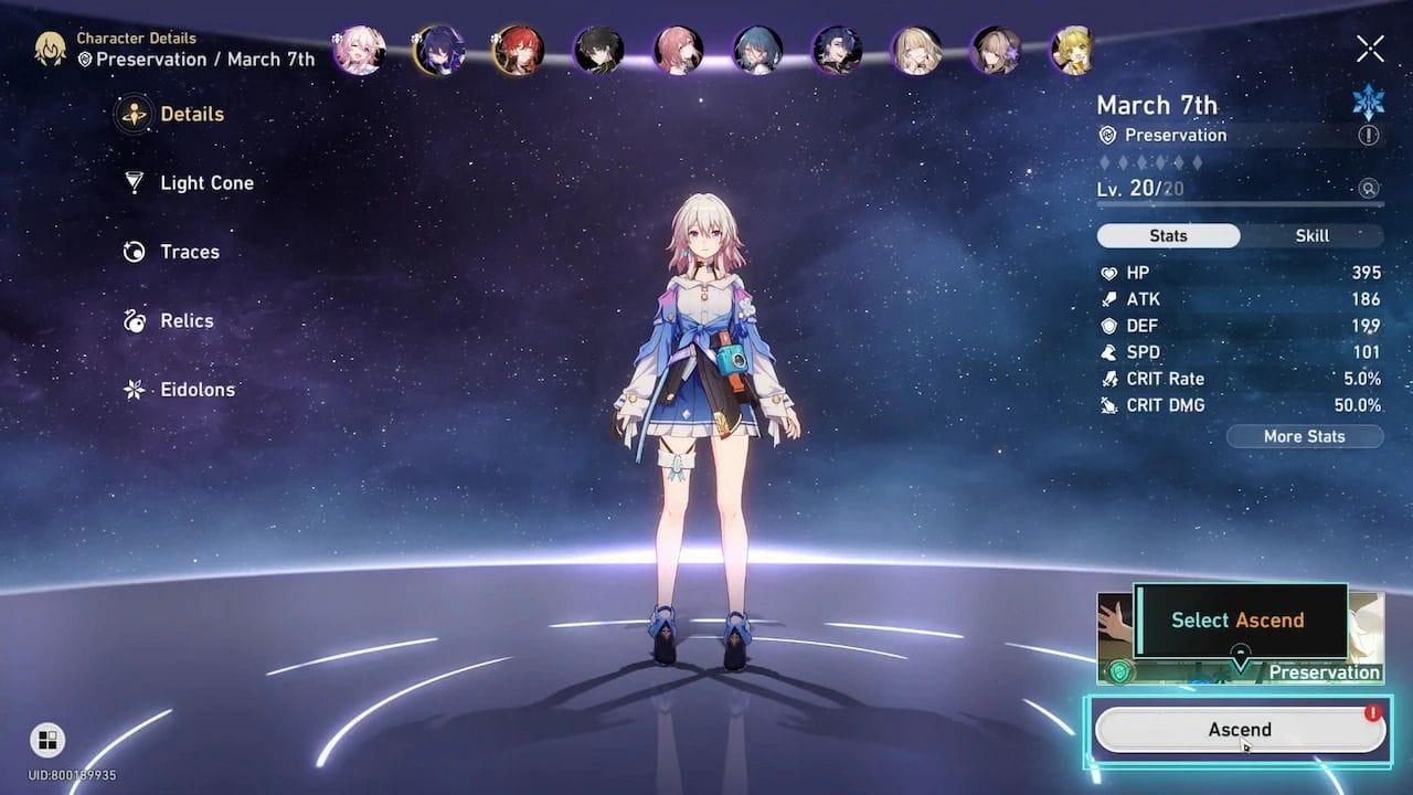 How to ascend characters and Light Cones in Honkai: Star Rail