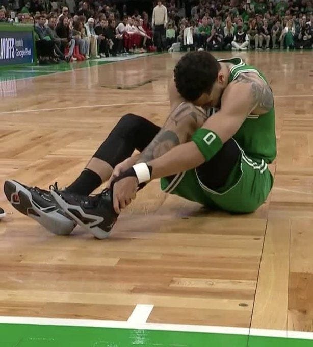 Watch: Jayson Tatum rolls his ankle on the first play of NBA Eastern ...