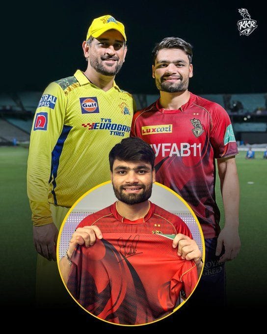 "Signing off for the night in style! "- Rinku Singh takes MS Dhoni's ...