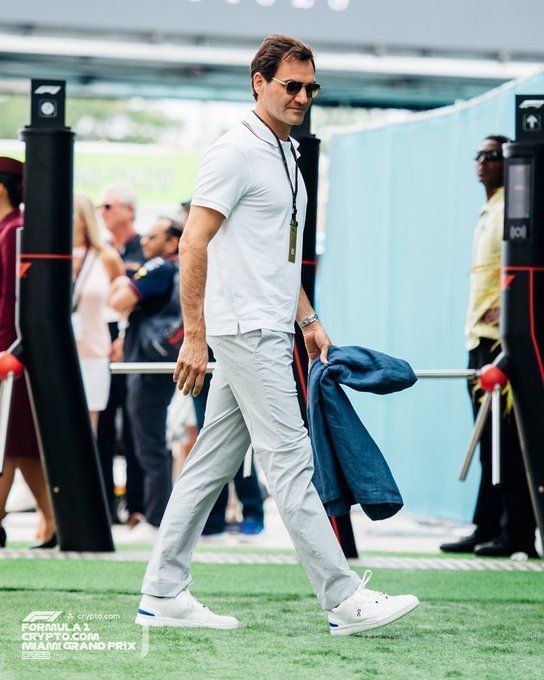 Tennis legend Roger Federer returns to watch the F1 Miami GP