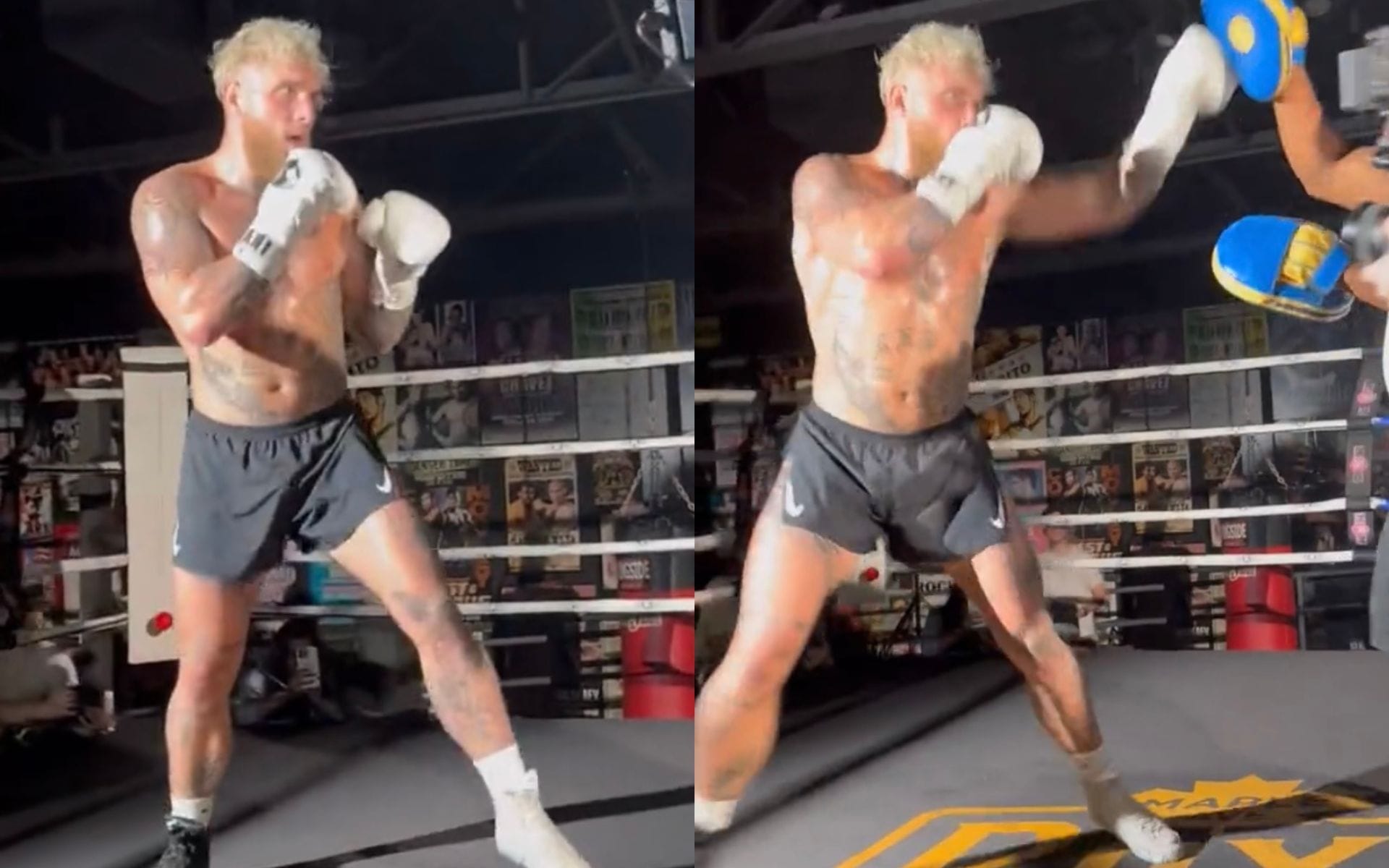Watch: Jake Paul looking sharp and strong on the pads ahead of Nate ...