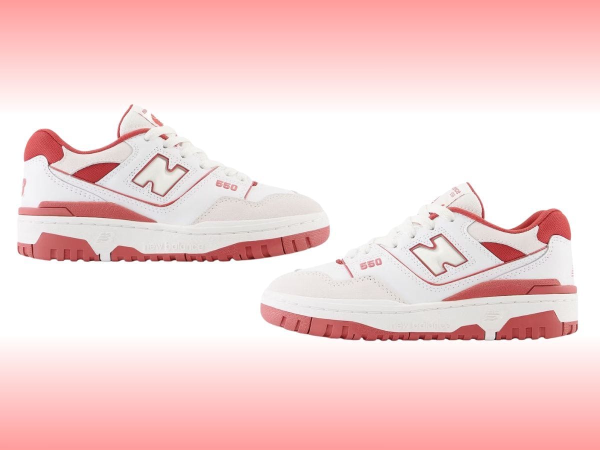 New Balance 550 "White/Red" sneakers: Price and more details explored