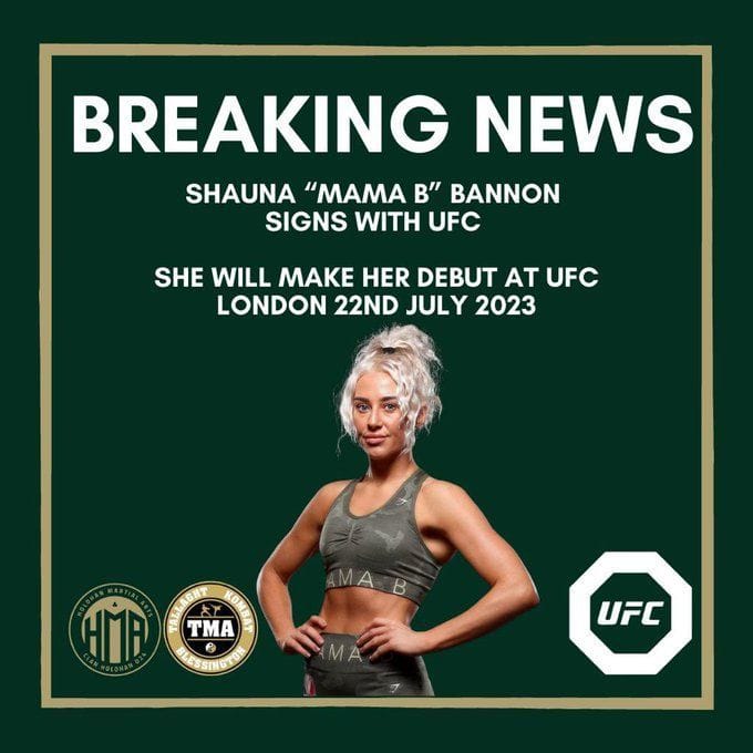 Shauna Bannon UFC debut: BREAKING: Irish MMA star Shauna Bannon's ...