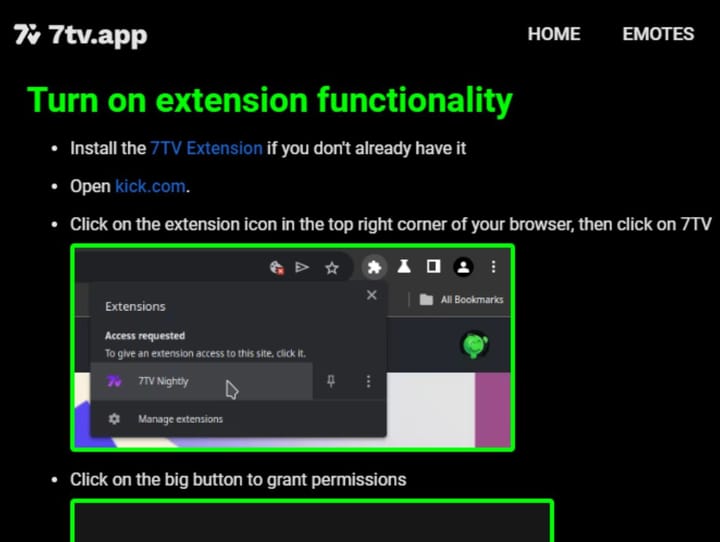 How to integrate popular emote platform 7TV on Kick? Entire process ...