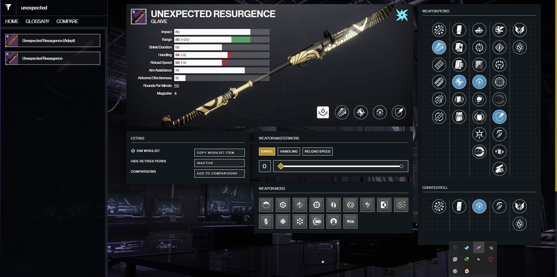 Destiny 2 Unexpected Resurgence Glaive god rolls, how to get, and more