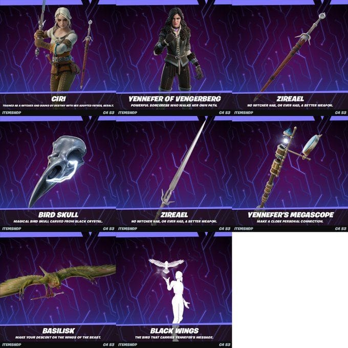 Fortnite leak shows 2 new The Witcher skins arriving in Chapter 4 Season 3