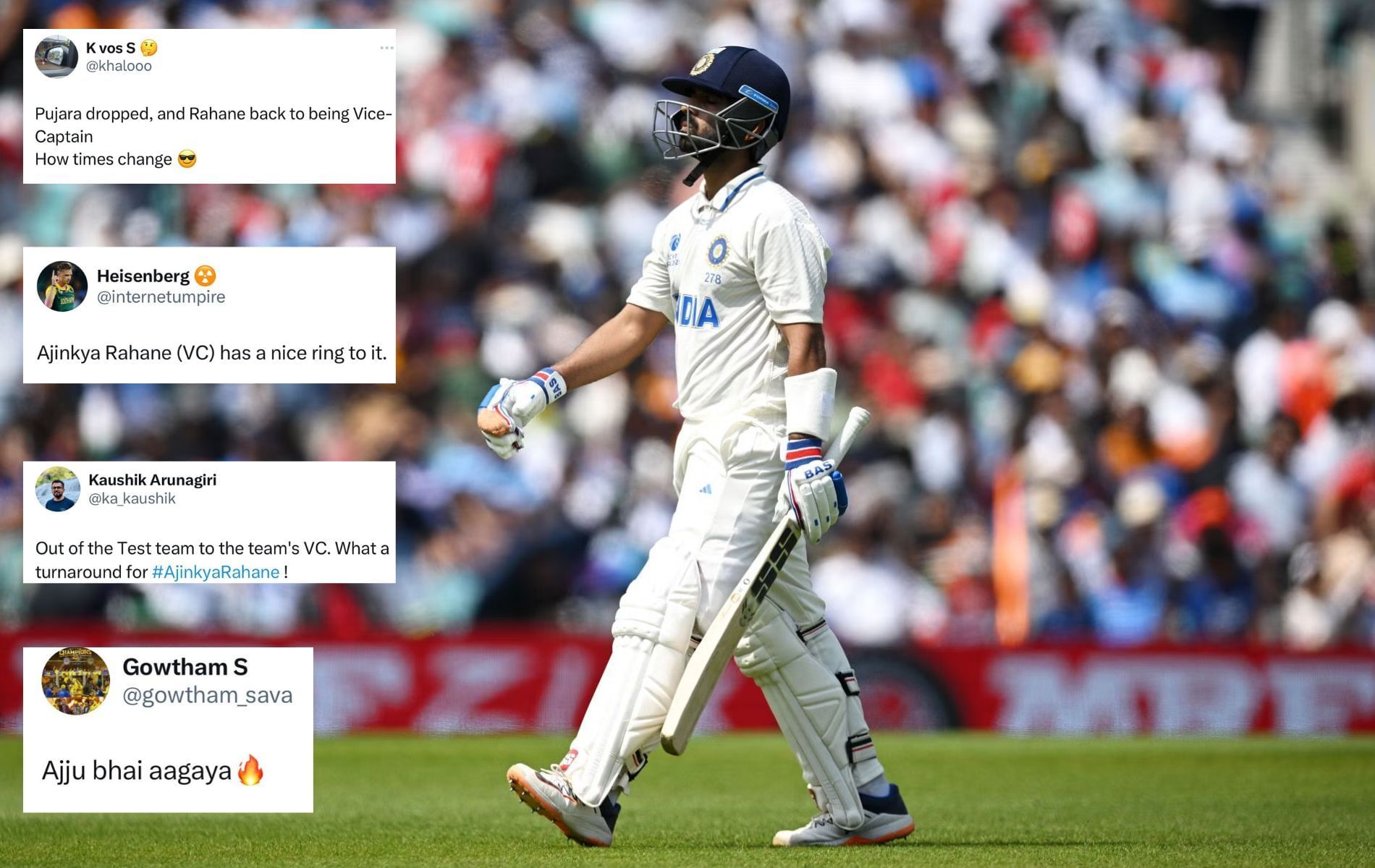 "Proper definition of a comeback" - Fans erupt as Ajinkya Rahane is ...