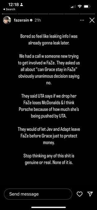 "Just to protect money" - FaZe Rain "leaks" FaZe Clan would prioritize ...